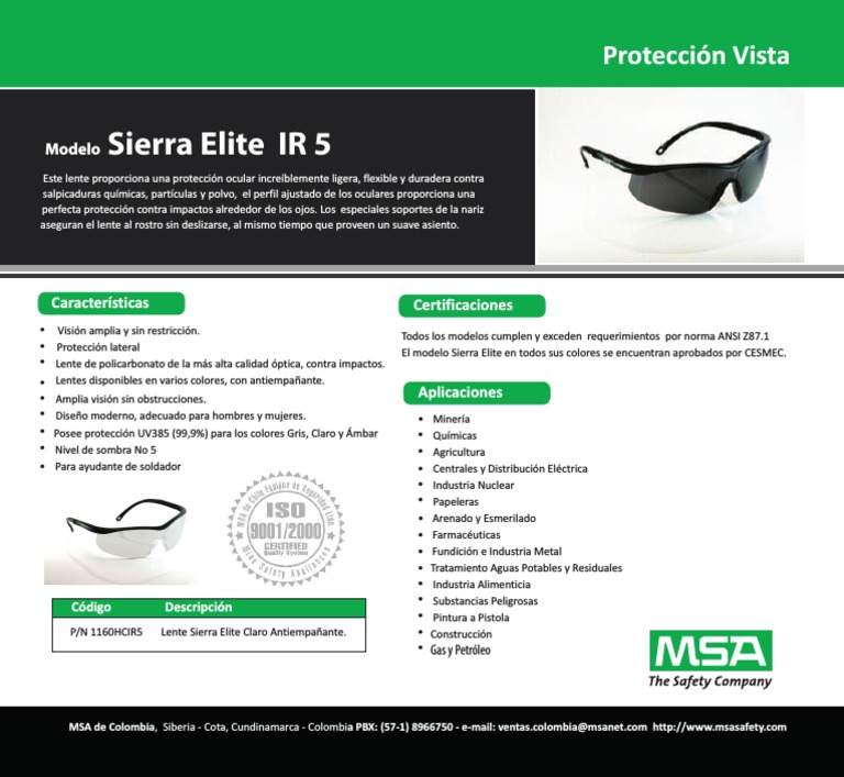Sierra Elite Gafa Ir5 | PDF | Química | Naturaleza