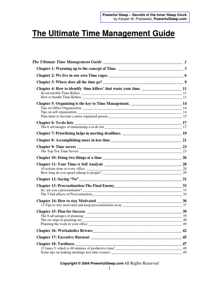 The Ultimate Time Management Guide - 1 | PDF