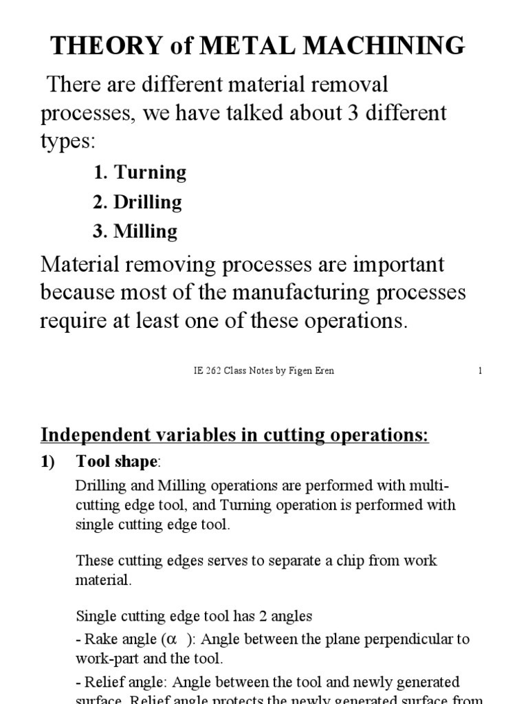 Theory of Metal Machining | PDF | Wear | Classical Mechanics