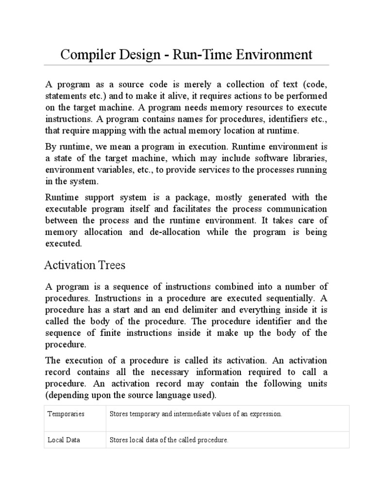 Storage Allocation And Parameter Passing Pdf Subroutine Parameter Computer Programming