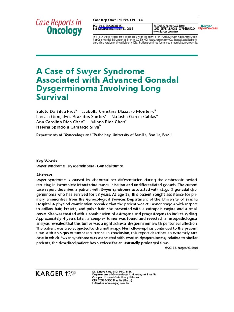 A Case of Swyer Syndrome PDF | PDF | Endocrine System | Puberty