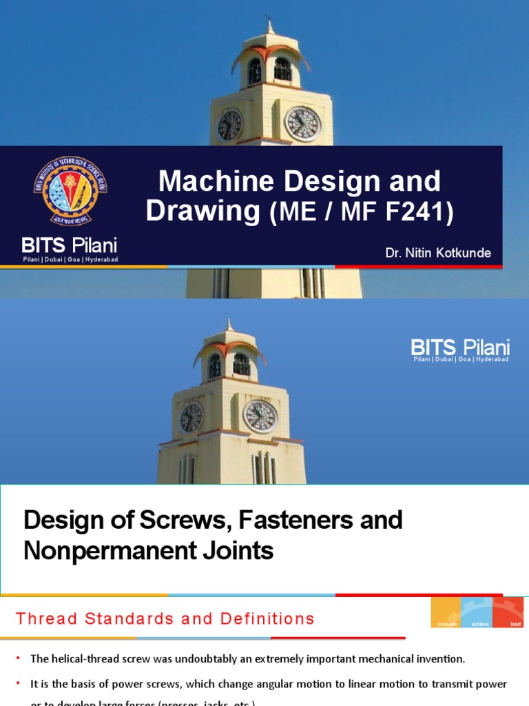 Screws, Fasteners, and The Design of Nonpermanent Joints | PDF | Nut ...