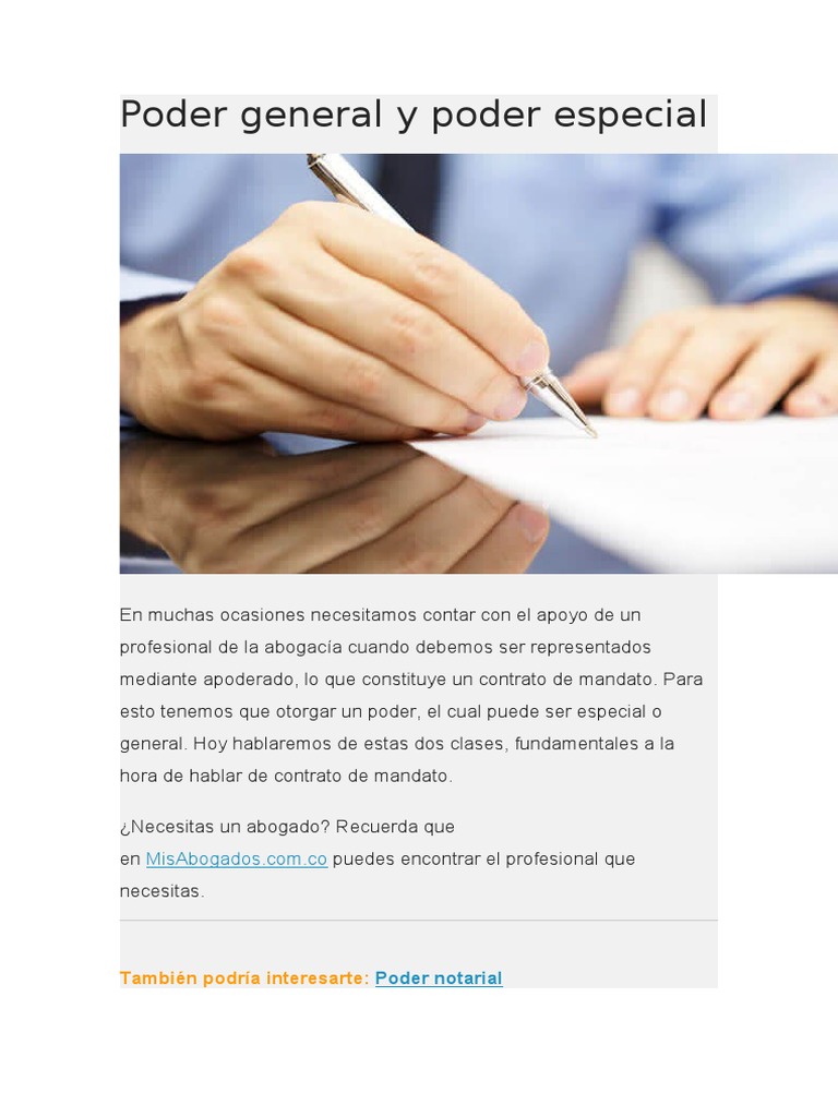 Poder General y Poder Especial | PDF | Poder legal | Virtud