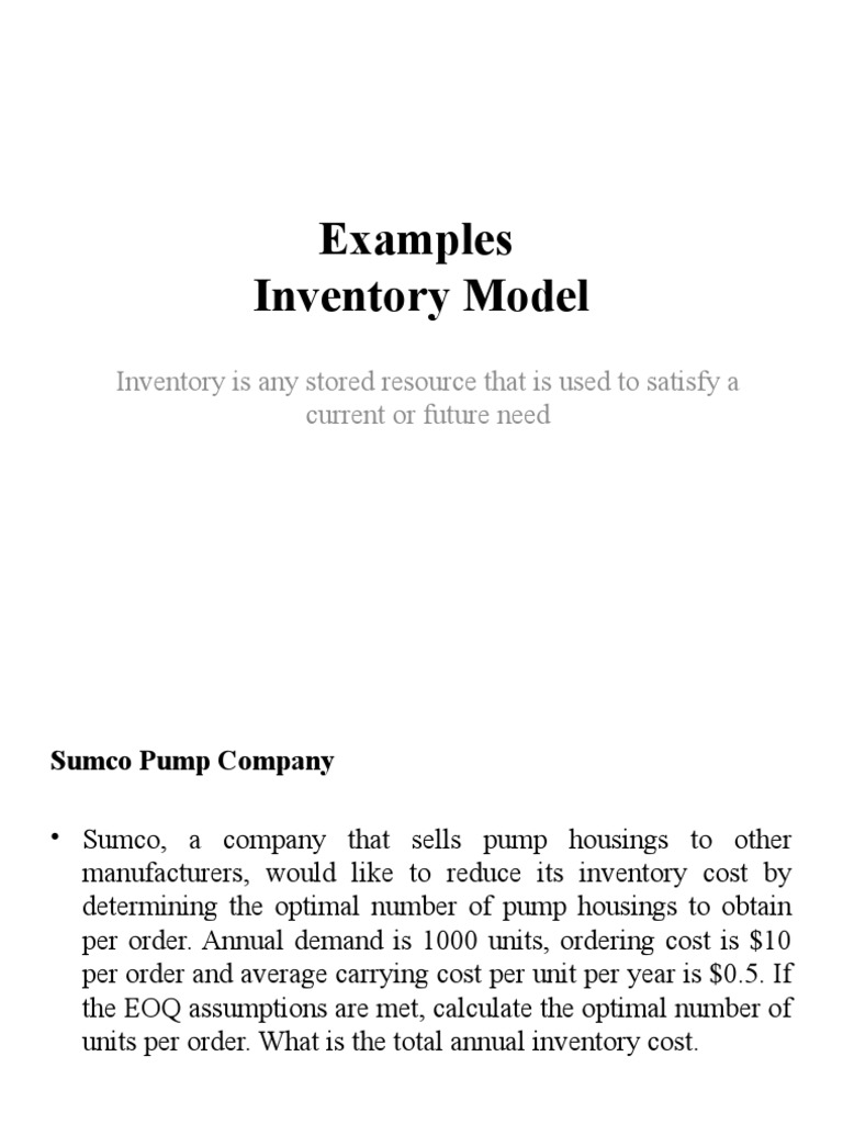 Inventory Example | PDF | Inventory | Business