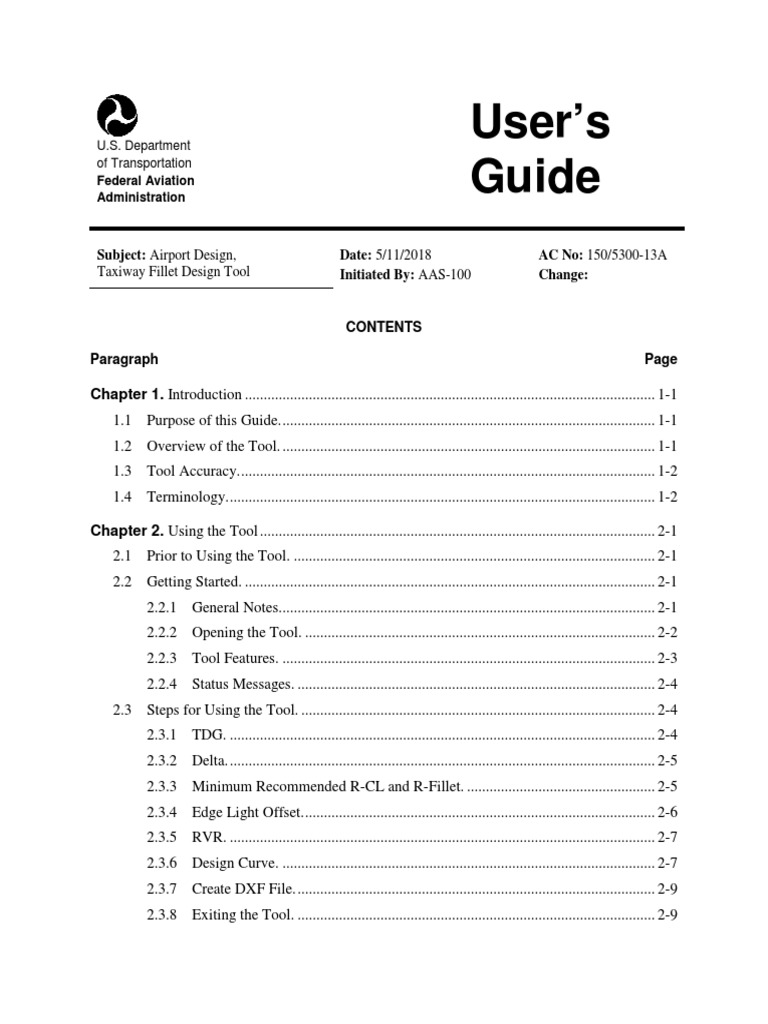 Taxiway Fillet Design Tool Users Guide | PDF | Auto Cad | Computing