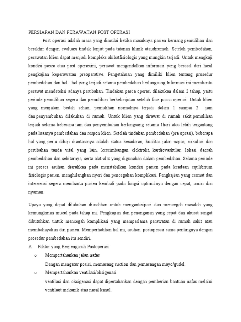 Perawatan Pasca Operasi yang Efektif | PDF | Sains & Matematika