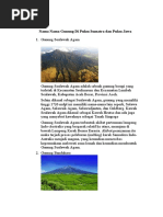 Daftar Nama Nama Gunung Di Indonesia | PDF