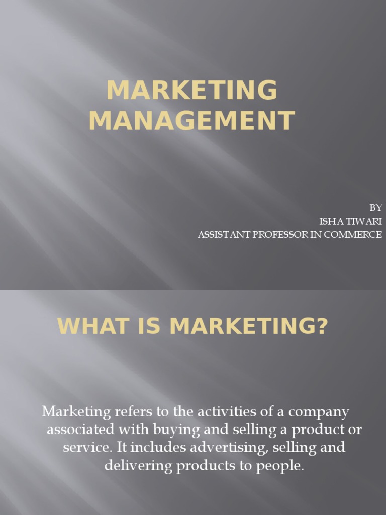Marketing Management | PDF | Marketing | Sales