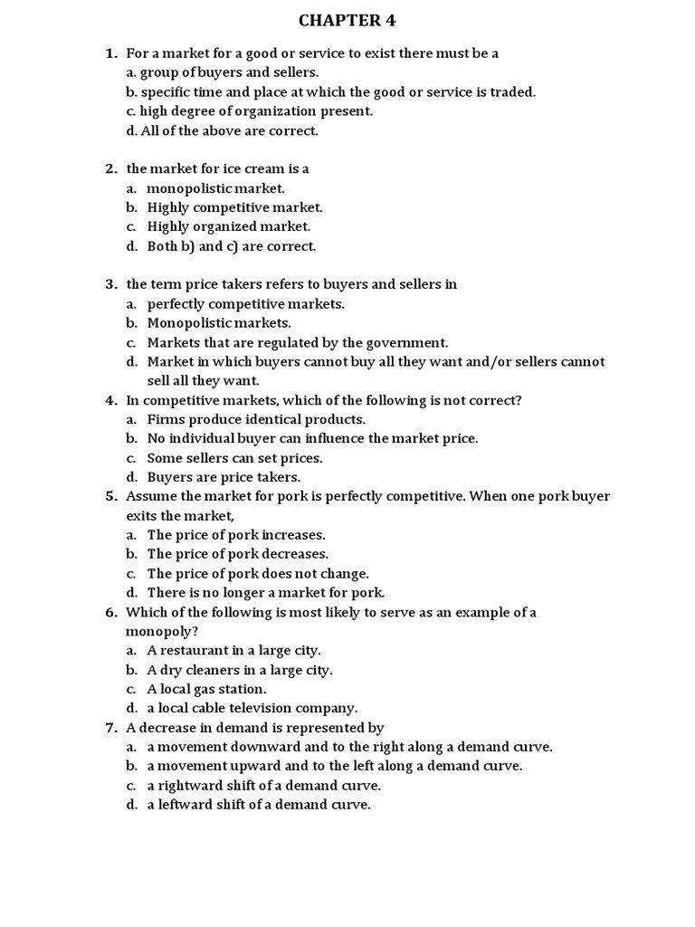CHAPTER 4 Economic151 Sample Test | PDF | Demand | Economic Equilibrium