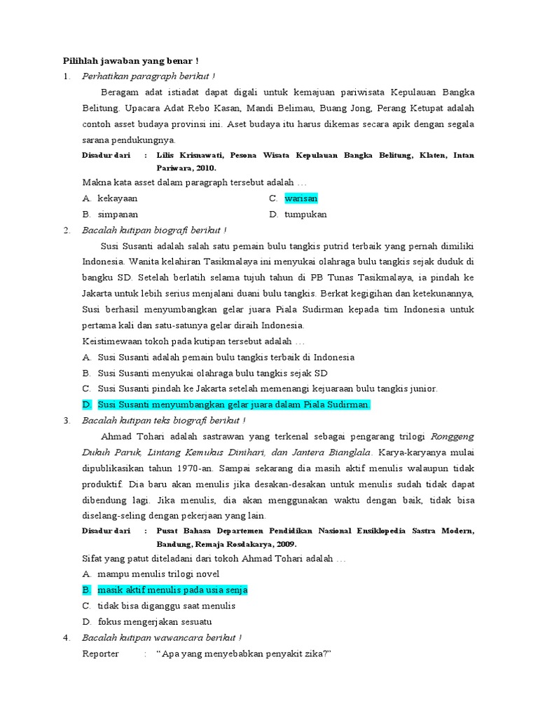 Pemahaman Teks dan Biografi Tokoh | PDF