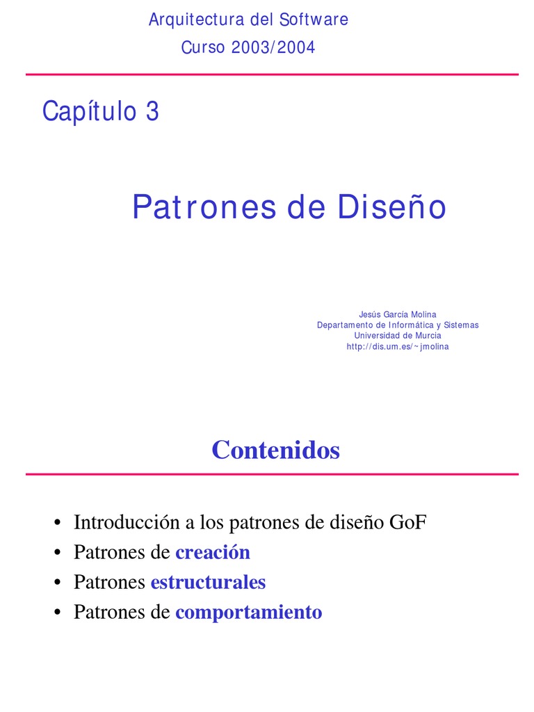 Arquitectura Del Software Patrones de Diseño | PDF | Objeto ...