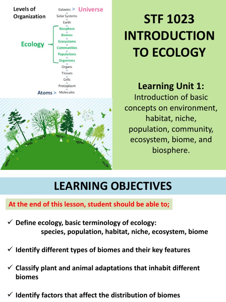 Biosphere Ecosystem Community Population Organism