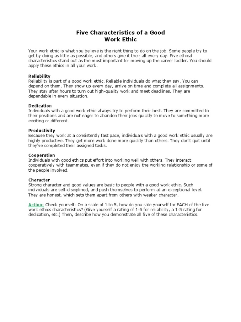 Five Characteristics | PDF | Career & Growth