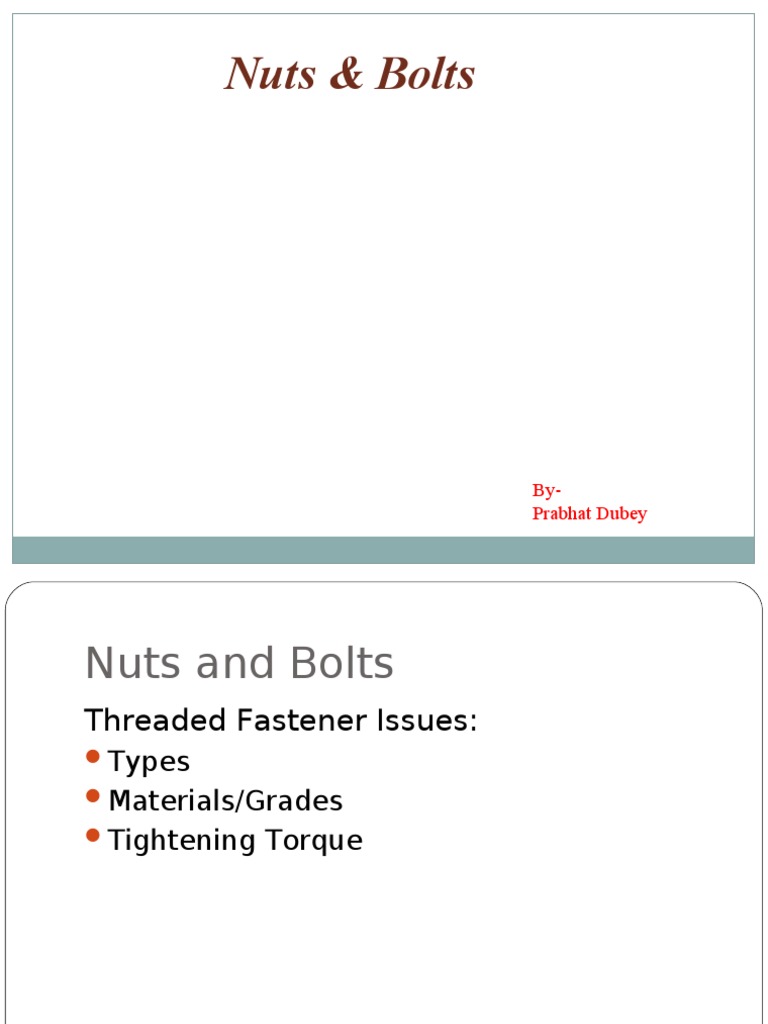 Nuts & Bolts | PDF | Screw | Building Materials