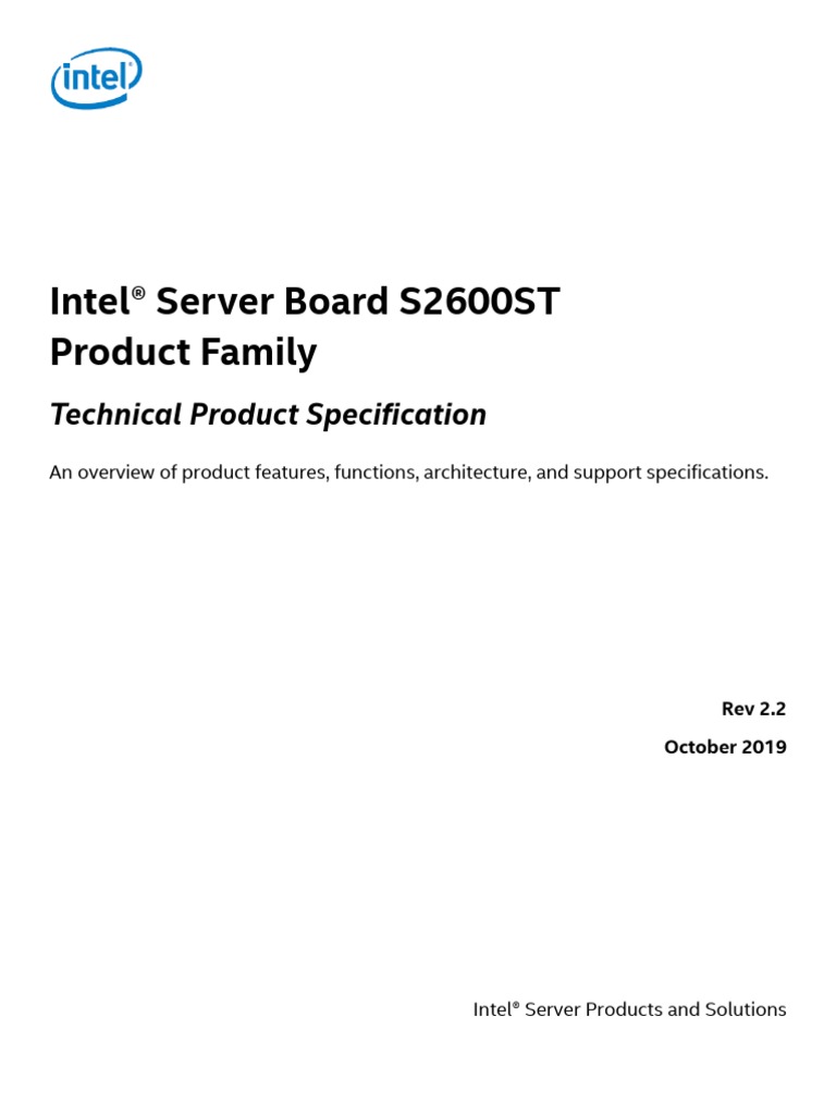 Intel S2600ST TPS | Download Free PDF | Bios | Electrical Engineering