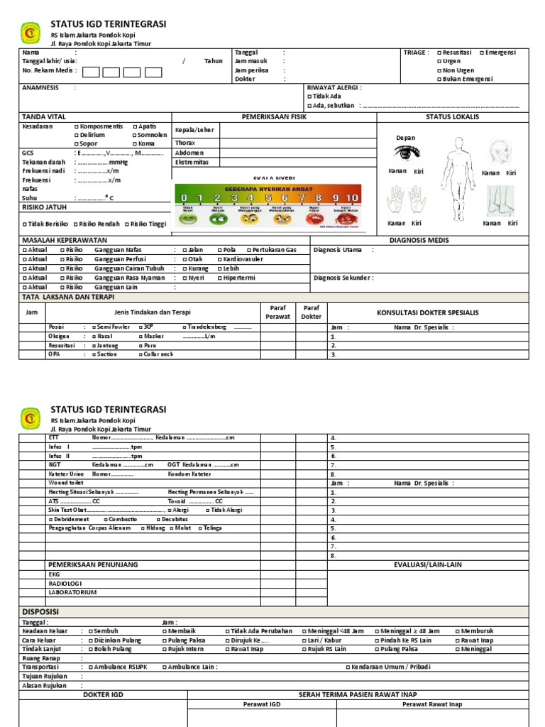 Status Pasien di IGD RS Islam Jakarta | PDF