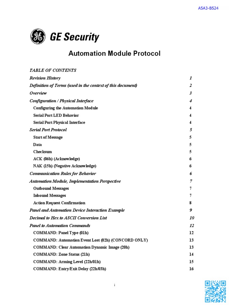 GE Security Automation Module Protocol | PDF | Transmission Control ...