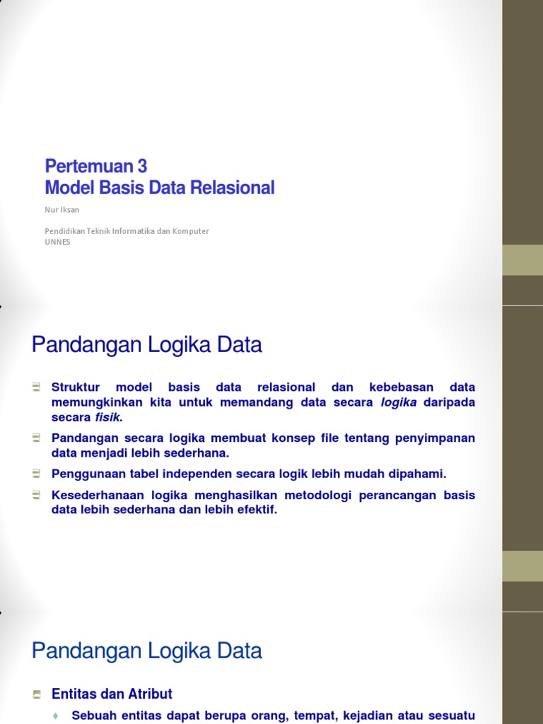3 - Model Basis Data Relasional | PDF