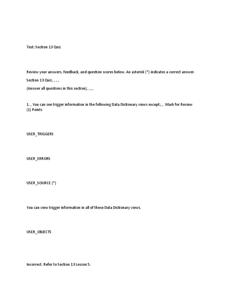 Oracle PLSQL Section 13-15 Answers | PDF | Pl/Sql | Subroutine