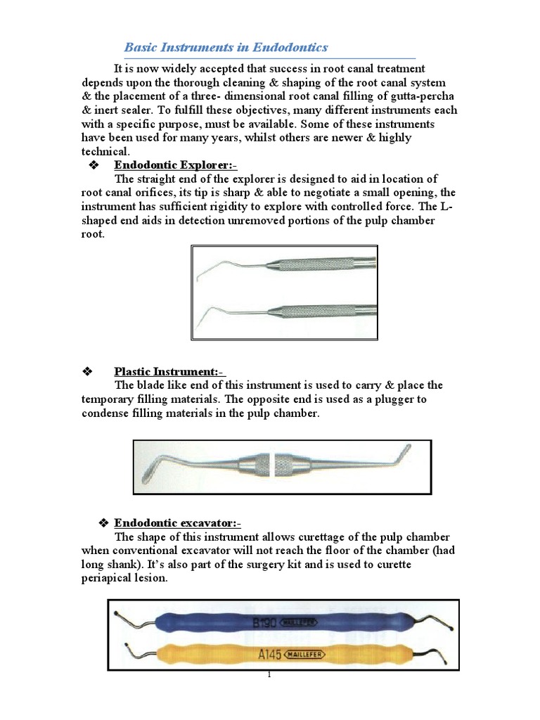 3-Basic Instruments in Endodontics | PDF | Nature