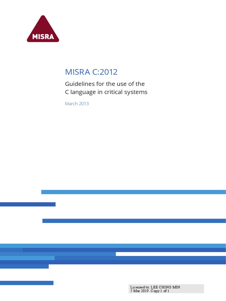 MISRA C 2 012 Guidelines For The Use of | PDF | C (Programming Language) | Compiler