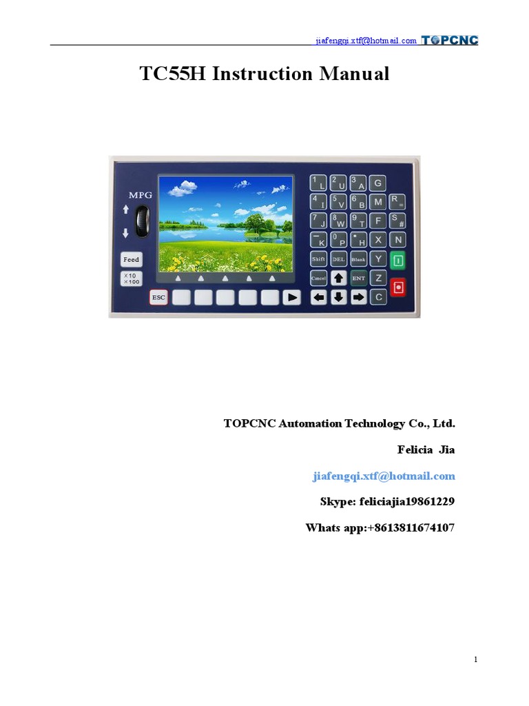 TOPCNC TC55H Instruction Manual | PDF | Gear | Switch