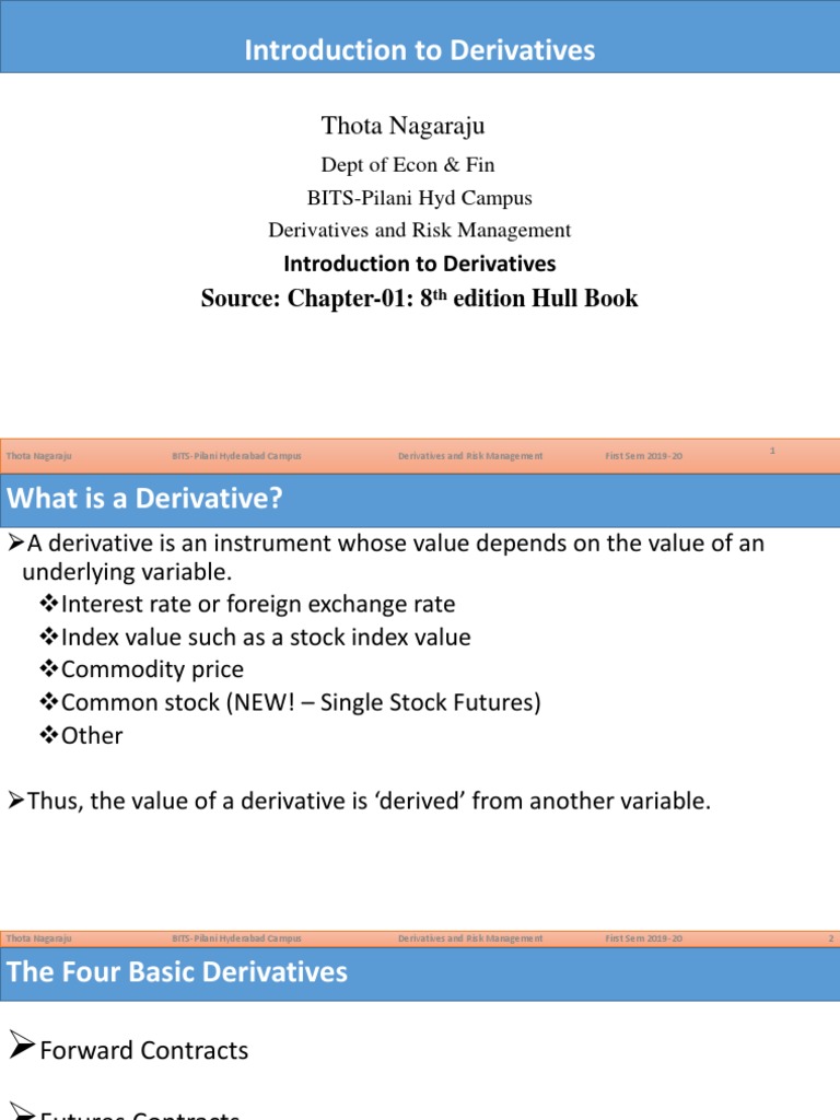 Intro to Derivatives for Students | PDF | Derivative (Finance) | Put Option