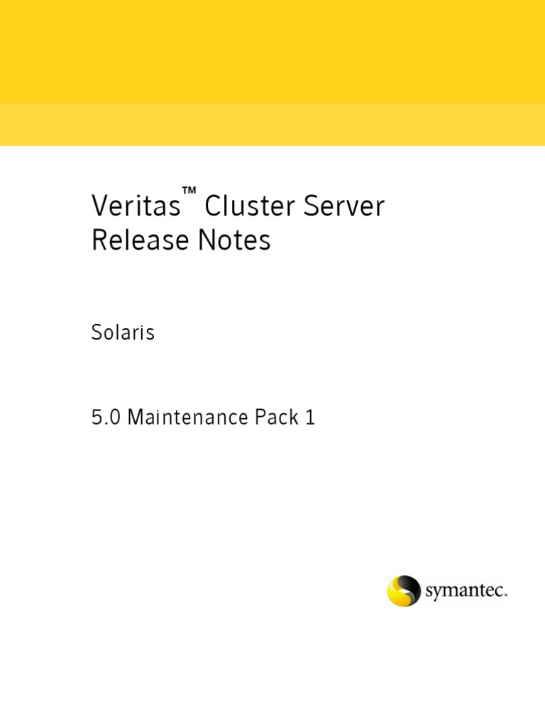 Veritas Cluster Server Release Notes: Solaris | PDF | Computer Cluster ...