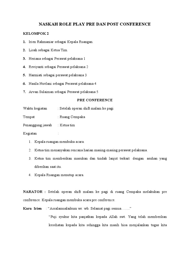 Pre dan Post Conference Perawat Ruang Cempaka | PDF