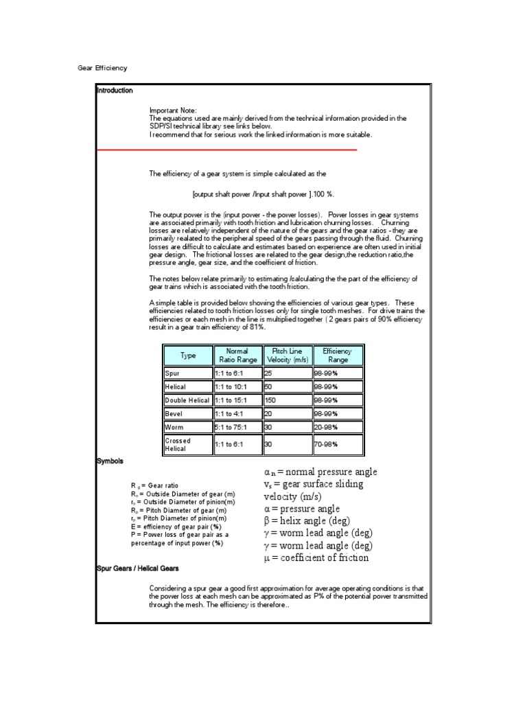 Gear Efficiency | PDF | Gear | Machines