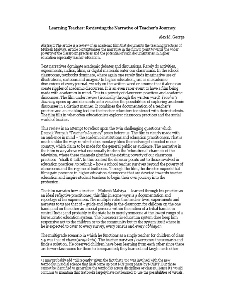 Teacher's Journey: Rethinking Classroom Practices | PDF | Teachers ...