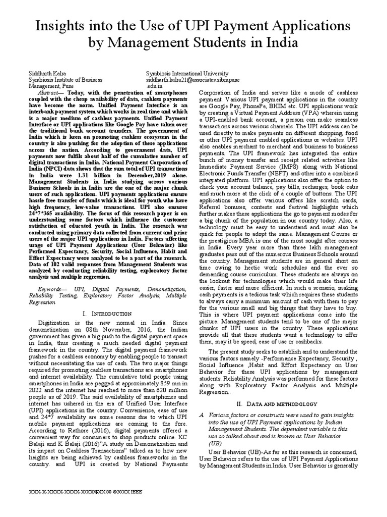 Paper On UPI | PDF | Business