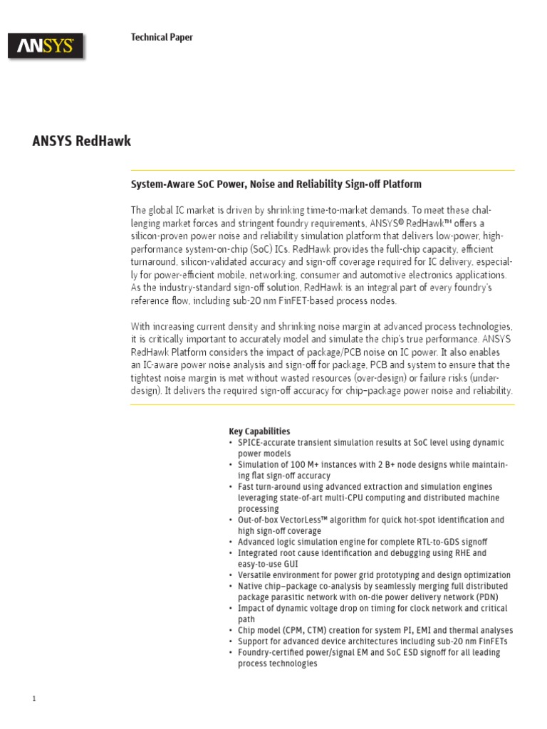TP Ansys Redhawk PDF | PDF | System On A Chip | Simulation