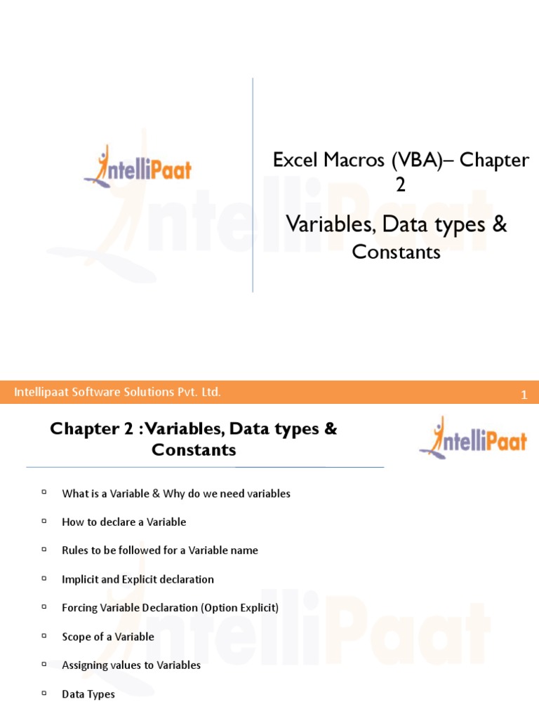 Chapter 2 Variables Data Types Constants Pdf Variable Computer Science Data Type