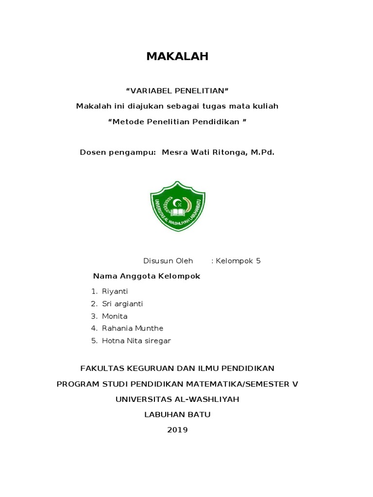 MAKALAH Variabel | PDF