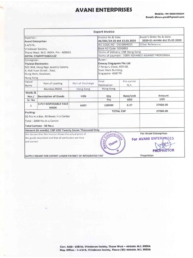 Exp Invoice PDF | PDF | Business Documents | Accounting