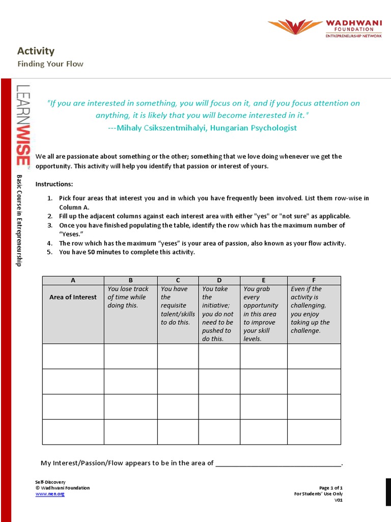 4 - Finding Your Flow - 4 PDF | PDF | Learning | Behavior Modification