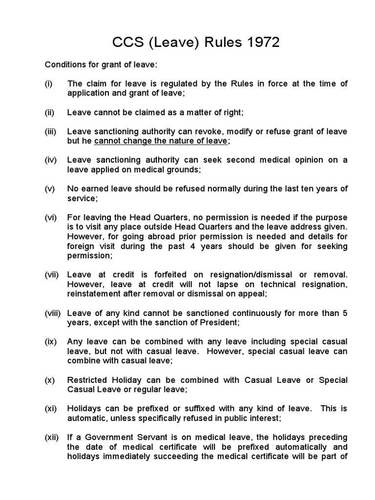 Leave Rules | PDF | Parental Leave | Salary