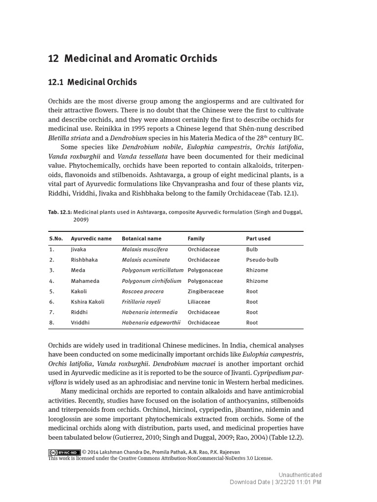 Medicinal and Aromatic Orchids | PDF | Perfume | Odor