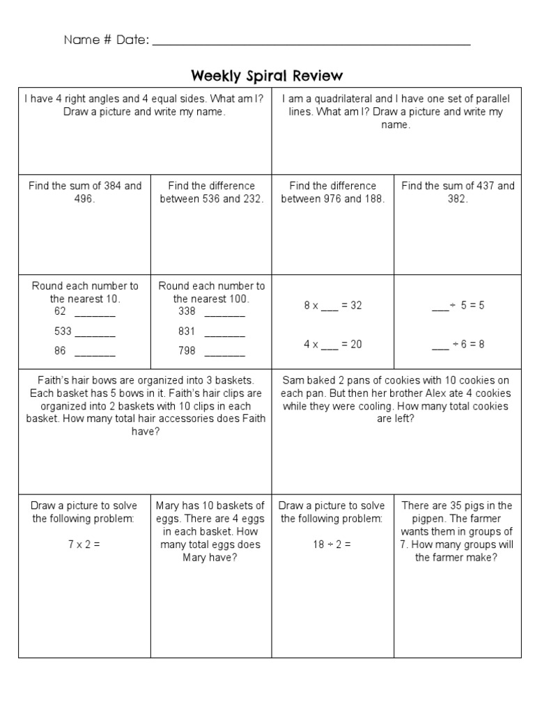Math Spiral Reviews Part1 | PDF | Area | Euclidean Geometry
