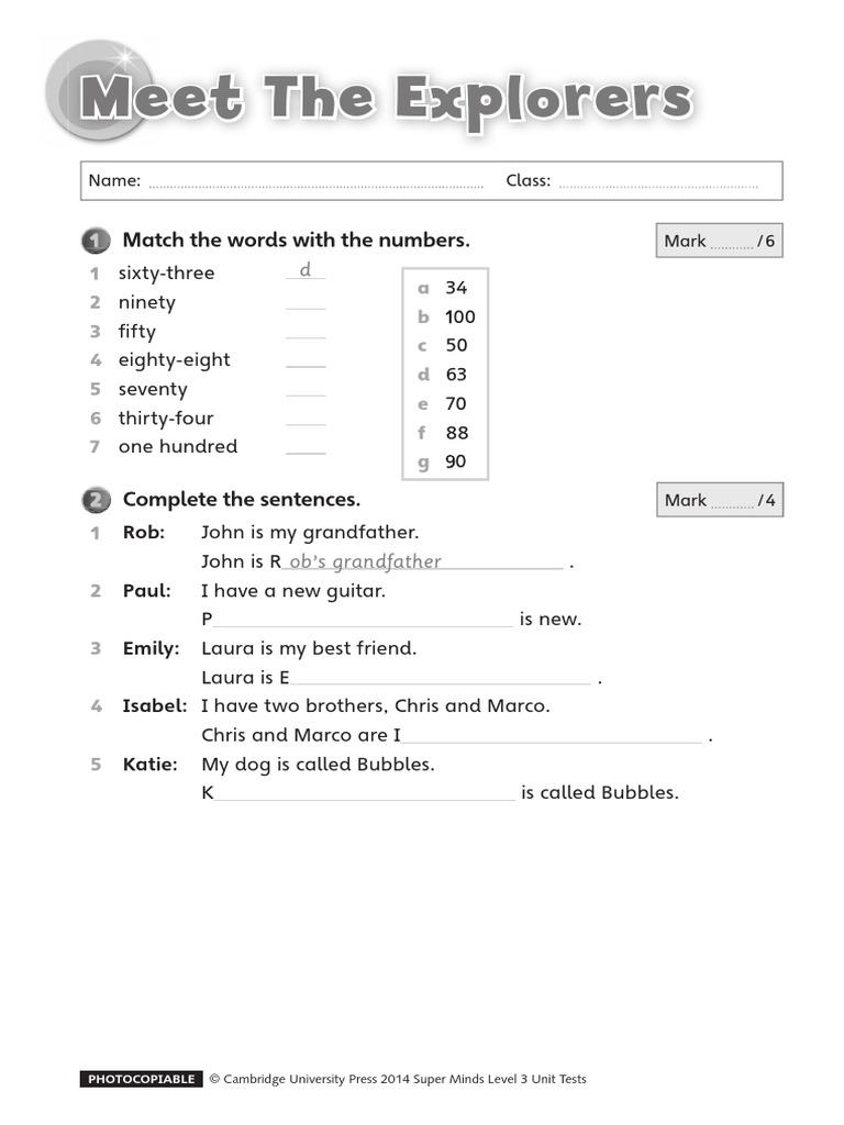 SM L3 Meet The Explorers Test PDF | PDF