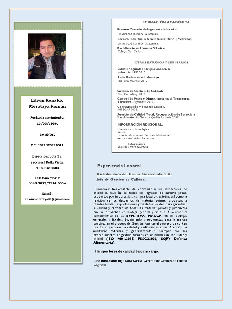 EDWINMORATAYAdocx1 PDF | PDF | Sistema de manejo de calidad | Calidad ...