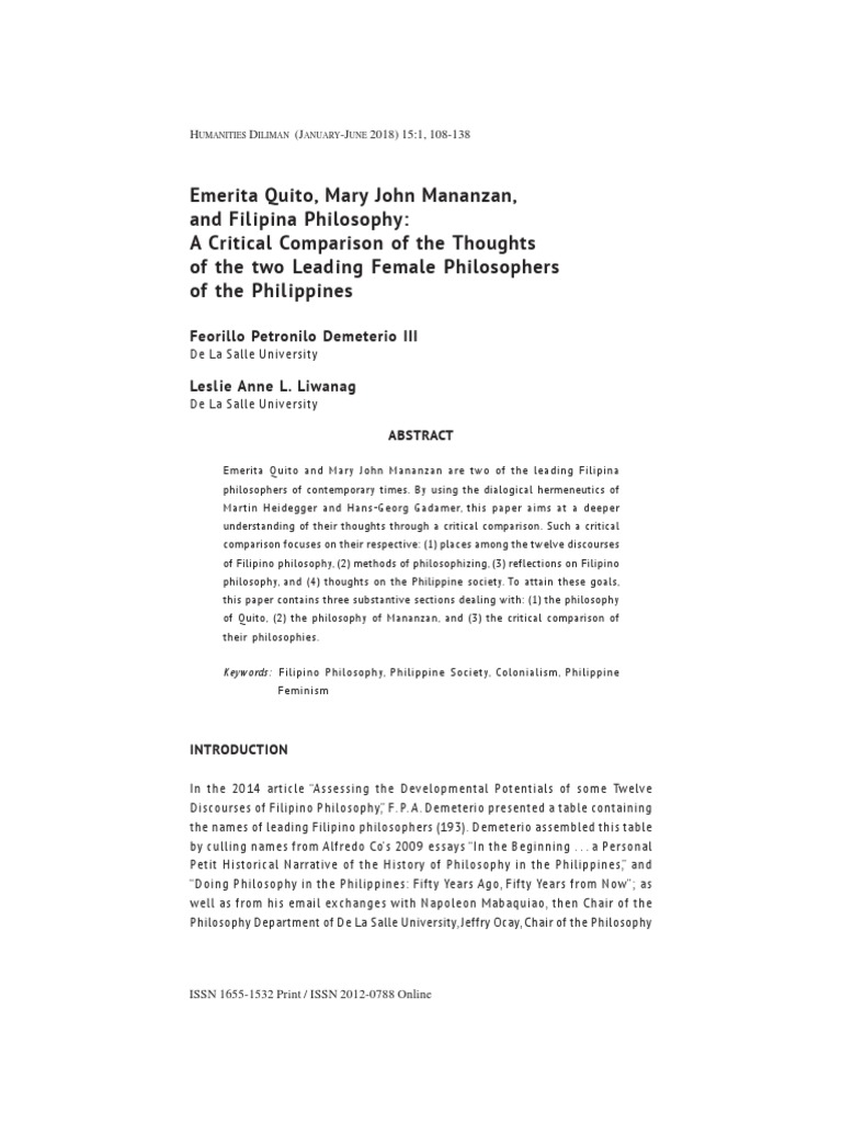 Emerita Quito Mary John Mananzan and Fil PDF | PDF | Hermeneutics ...