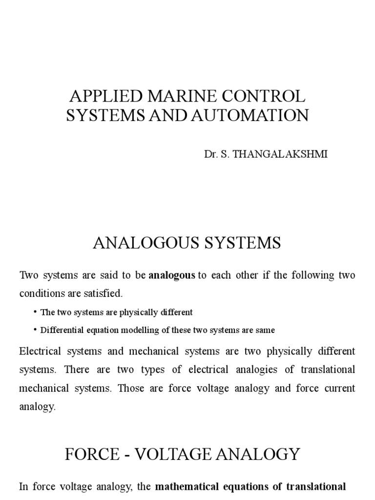 Applied Marine Control Systems and Automation | PDF | Electrical ...