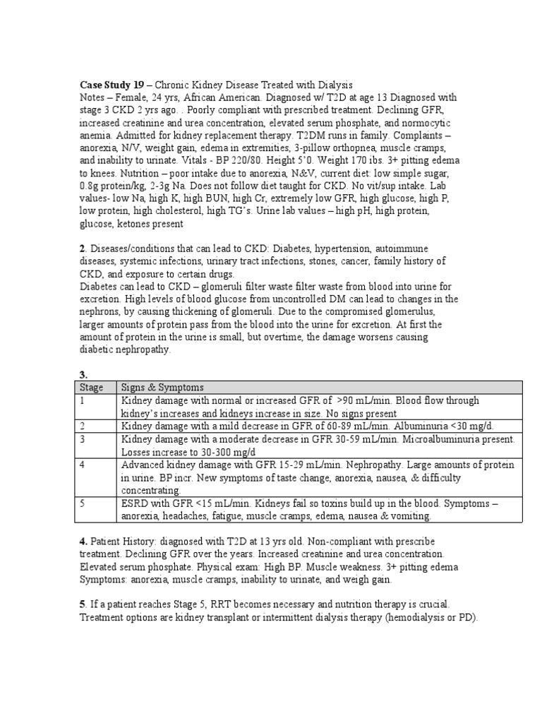 Chronic Kidney Disease Case Study | PDF | Chronic Kidney Disease ...