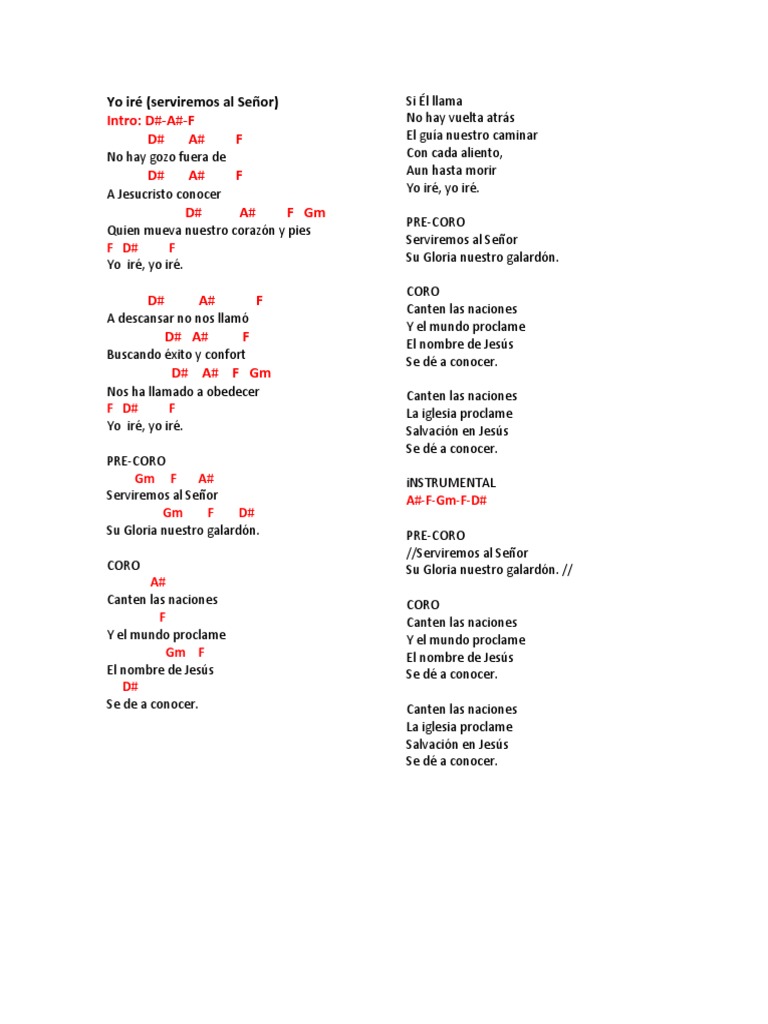Yo Iré Acordes | PDF