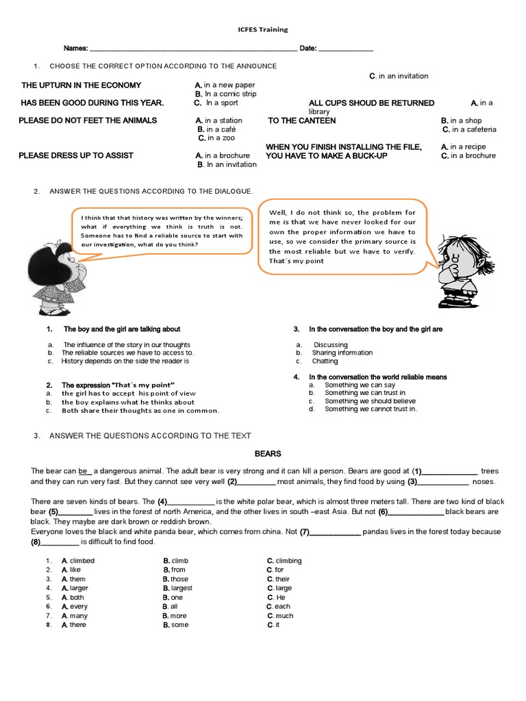 ICFES Training | PDF | Bears