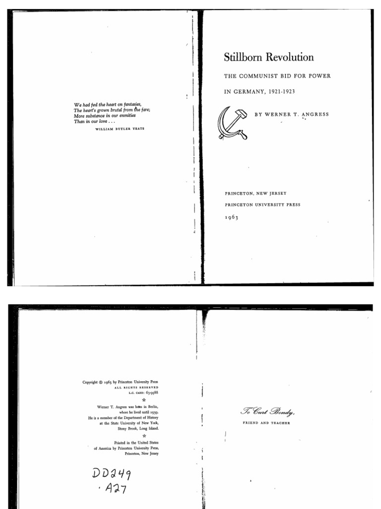 Angress - Stillborn Revolution PDF | PDF | Social Democracy | Socialism