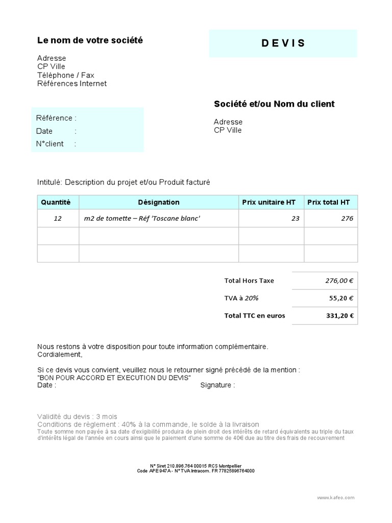 Modele Devis Word | PDF