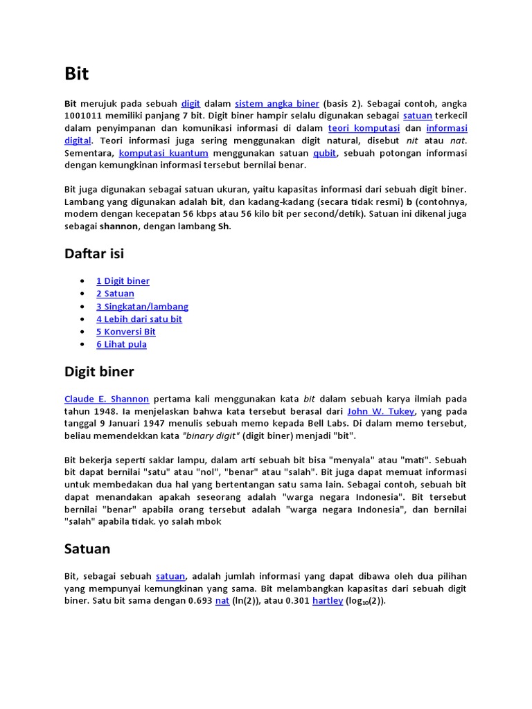 Materi Tentang Bit | PDF | Metode & Bahan Ajar